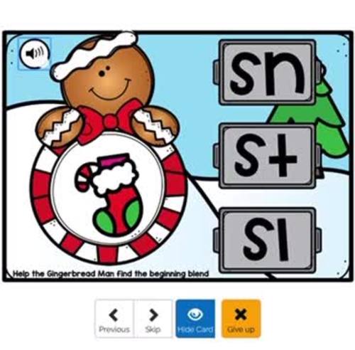Boom Cards - Gingerbread Beginning Blends by To Teach A Mockingbird