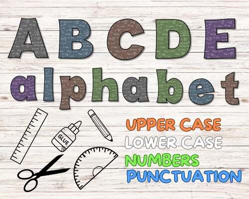 Back To School Clip Art/Bulletin Board Alphabet Letters&Numbers ...