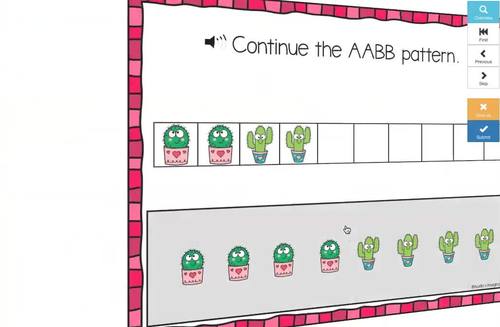 Valentine's Day Patterns Boom Cards™ - AABB ABAAB ABCD Patterns | TPT