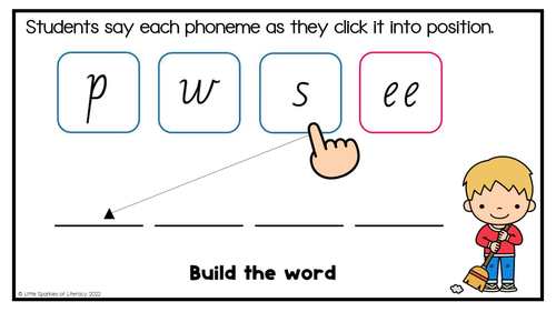 Phonics Build A Word Slides - Long E Spellings - ee, ea, y, e-e | TPT
