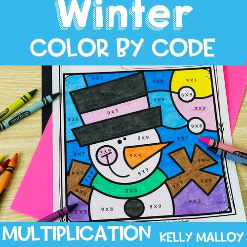 January Winter Snow Coloring Pages Sheets Multiplication Color by ...