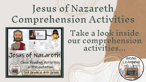 Jesus of Nazareth Close Reading Passage & Comprehension Activities 3rd ...