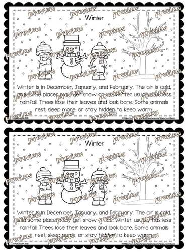 Seasons Mini Book, Activities & Poster | First Grade Science & Writing ...