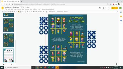 No Prep Google Slides™ | Social Skills Tic Tac Toe | Speech Therapy