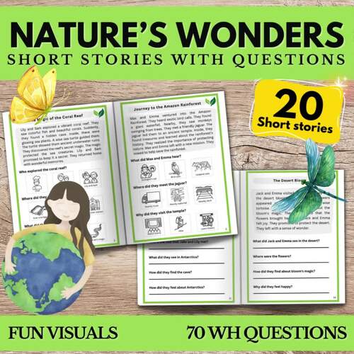 Nature's Wonders 20 Short Stories W/ WH Open Questions Autism Reading ...