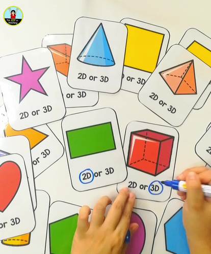 2D or 3D Shapes Task Cards by The Joy in Teaching | TPT