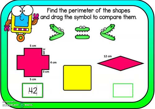 Perimeter Comparison Boom Cards™ Distance Geometry by Creating 4 ESL