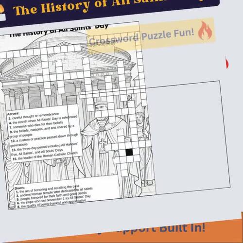 History of All Saints’ Day Puzzle Pack Grades 4–7 Reading, Vocabulary ...