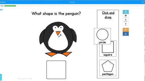 Penguin 2D Shape Matching | Winter Math Boom Cards by Teaching Autism