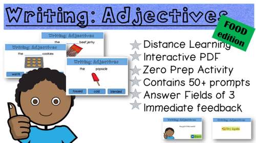 Adapted Writing Adjectives Digital Interactive PDF Distance Learning ...