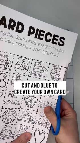 February Valentine's Day Bingo Activity | Cut & Create Your Own Card