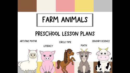Farm Animal Preschool Lesson Plans: BUNDLE | TPT