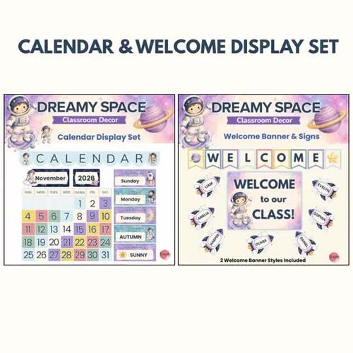 Space Classroom Decor Bundle: Pastel Galaxy Theme | Editable Astronaut ...