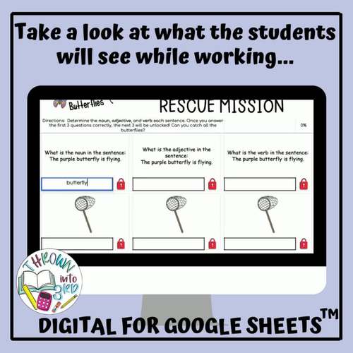 Parts of Speech Escape Activity by Thrown into 3rd | TPT