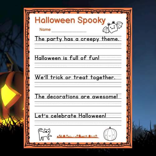 October Morning work first grade Halloween,Sentence writing practice ...