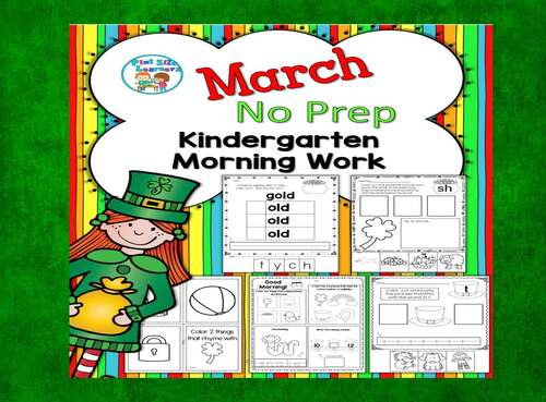 Kindergarten Morning Work | Reading and Math | March Morning Work