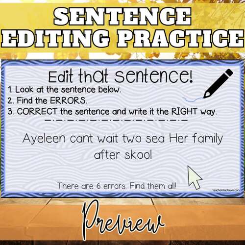 Digital Morning Work Slides - Sentence Editing/Correcting Practice