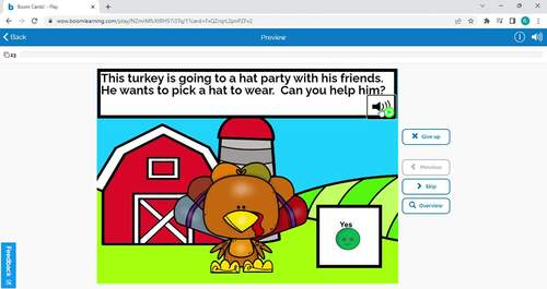 The Turkey Picks a Hat for a Party. by Creative Speech Language Resources