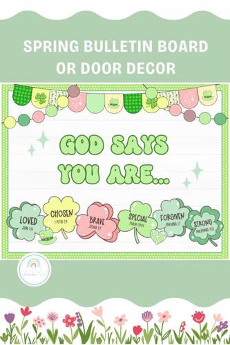 St. Patrick's Day Bulletin Board Door Decor Shamrock Christian March ...