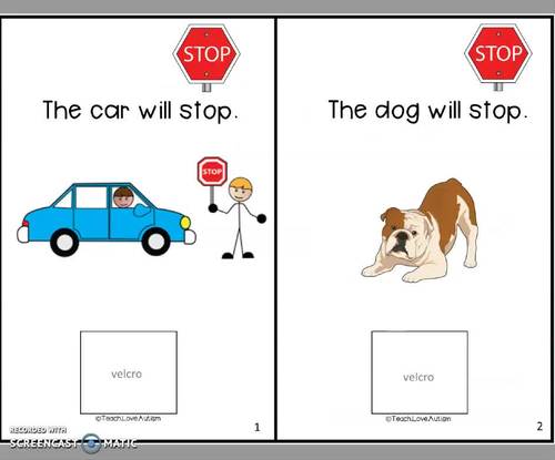 Core Vocabulary Adapted Book: STOP by Teach Love Autism | TPT