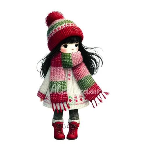 Cute Little Christmas Girl 11 PNG Clipart Set | Festive Holiday Graphics