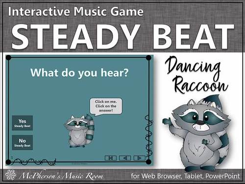 Elementary Music Game | Steady Beat or Not Interactive Music Game {Raccoon}