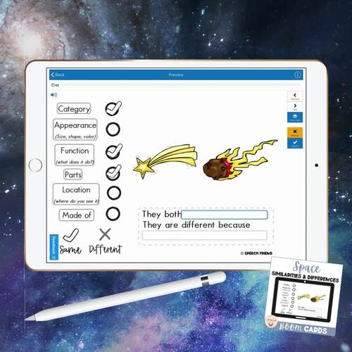Space Similarities & Differences Boom Cards by Speech Friend | TPT
