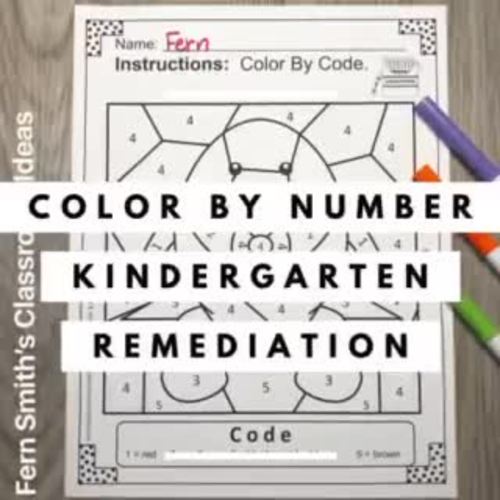 Numbers 1 to 5 Color By Number For Math Remediation | TPT