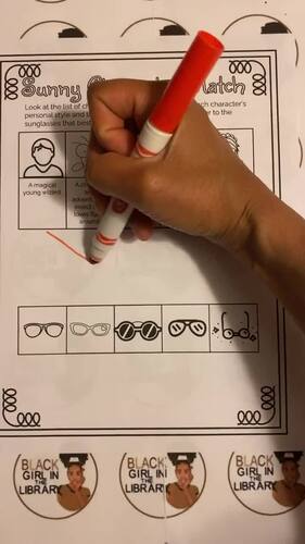 May June Library Lesson Center Activity Summer by Black Girl in the Library