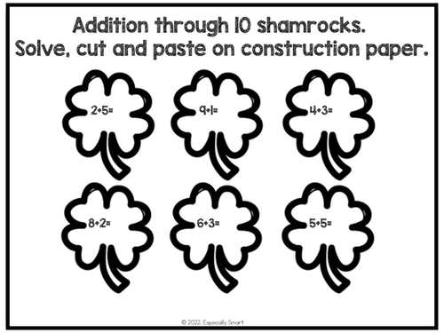 St. Patrick's Day Math Craft Set of Four Differentiated No prep ...