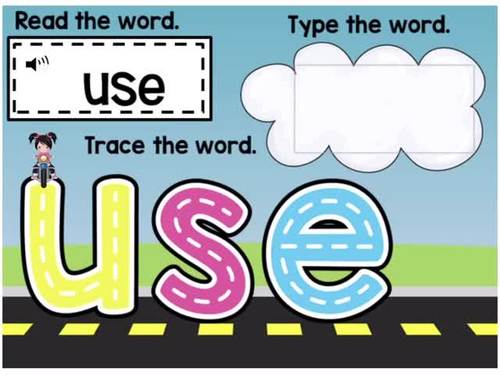 Sight Words Set 2 Read Listen Trace and Type Boom Cards Distance Learning