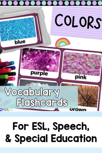 Colors Vocabulary Flashcards by The 4x6 Store | TPT
