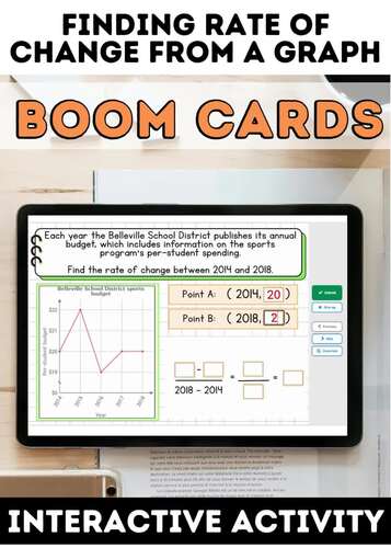 Finding Rate of Change from a Graph | Boom Cards™ | Scaffolded Practice