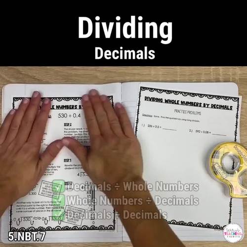 Dividing Decimals - Visual Models Included - Digital & Printable