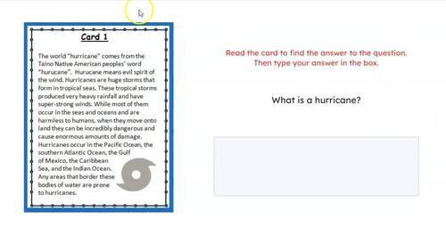 Natural Disasters Hurricanes Scavenger Hunt with Easel Option | TPT