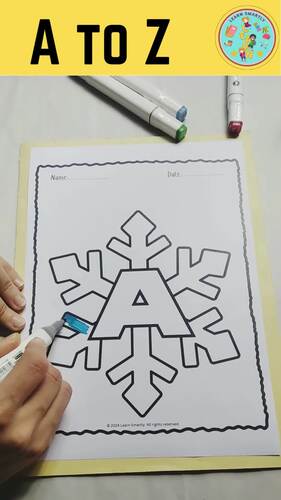 Alphabet Snowflake Coloring sheet | Winter Activities | January ...
