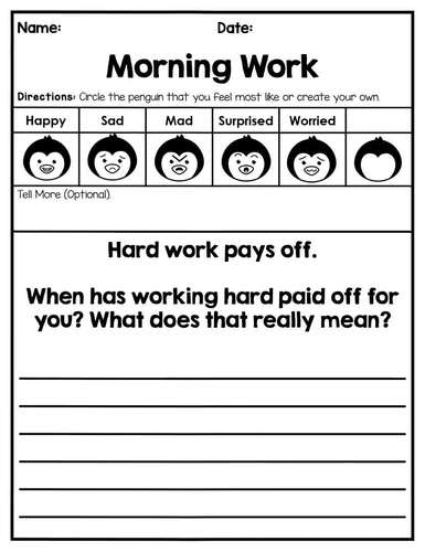 Year Long Morning Work - SEL and Writing Integration by Lehman's Terms