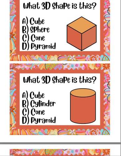 3D Shapes Task Cards- 1st and 2nd Grade- Vertices, Edges, Faces | TPT