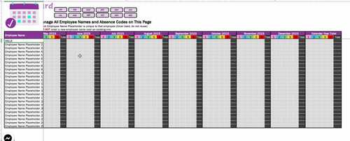 Employee Absence Tracker and Calendar - Track up to 50 Employees by ...
