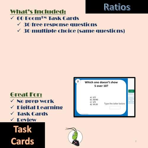 Intro to Ratios in Pre Algebra Task Cards with Boom™ Digital | TPT