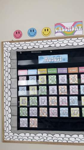 Retro Pastel Classroom Decor: Calendar Kit by Learning with Kiki