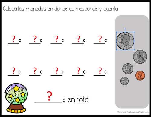 Monedas Money Spanish DIGITAL by Jorja's Dual Language Classroom