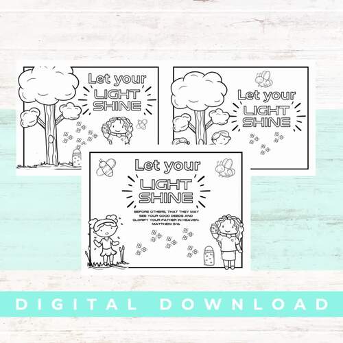 Let Your Light Shine Coloring Pages, Matthew 5:16 by Healing Home