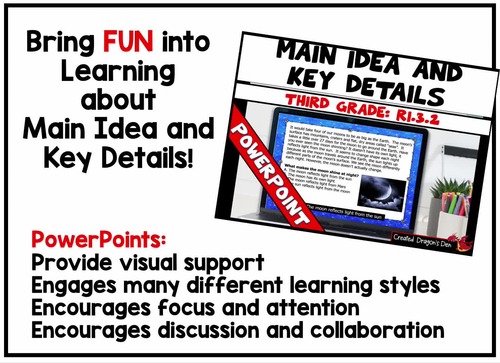 3rd Grade Informational Text Main Idea and Key Details PowerPoint RI 3.2