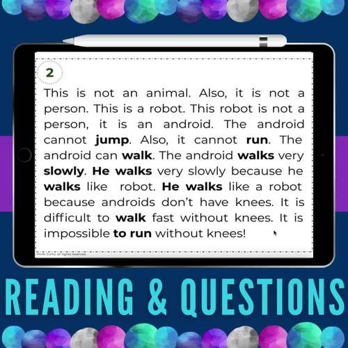 Boom Cards | ESL Short Story: Robot | Reading Comprehension for Newcomers