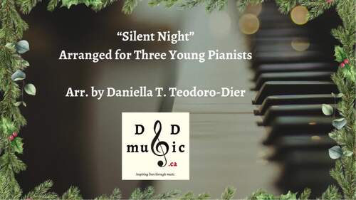 Silent Night for 3 Beginner Pianists (1 Piano, 6 Hands) - optional Duet