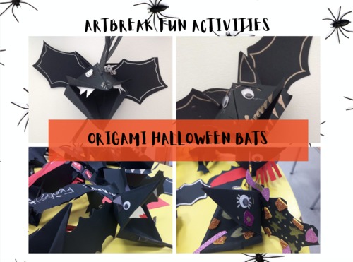 FUN & EASY HALLOWEEN ORIGAMI BATS by artbreak | Teachers Pay Teachers