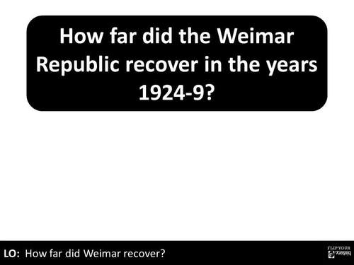 Weimar and Nazi Germany - Recovery under Stresemann 1924 worksheet and ...