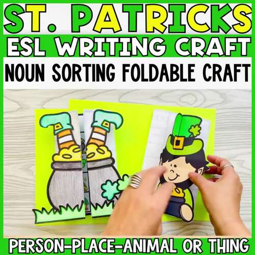 St. Patrick's Day Leprechaun-ESL Writing Craft-Foldable Grammar Nouns ...