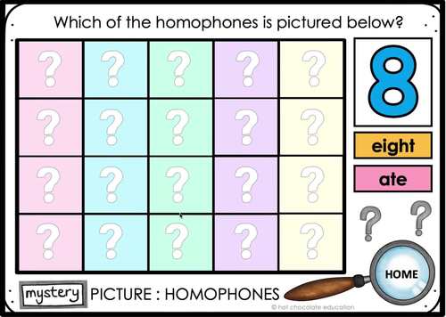 Homophones Boom Cards™ | Digital Mystery Picture Activity - Homophone ...
